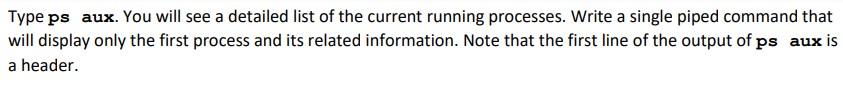 Solved Type ps aux. You will see a detailed list of the | Chegg.com