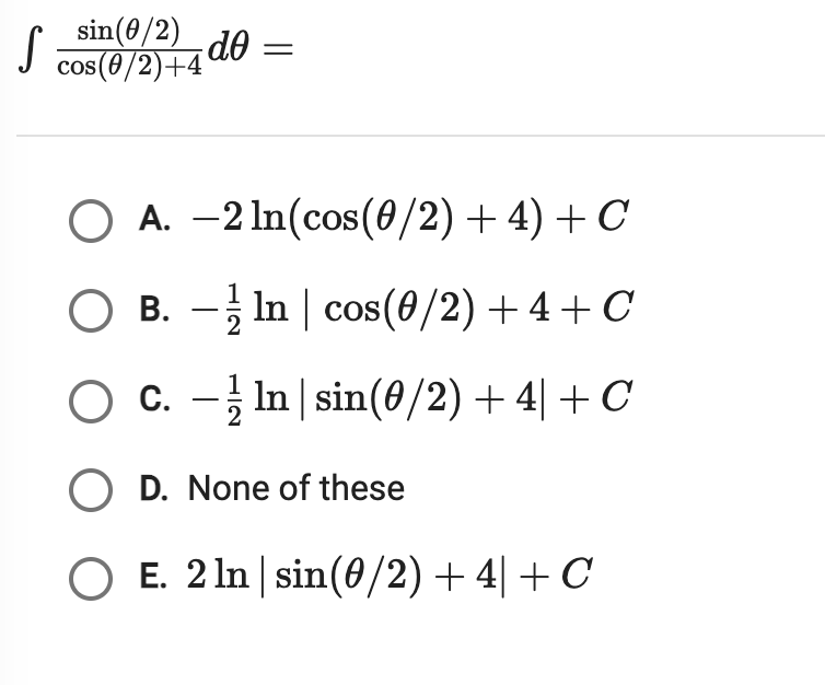 Solved code class="asciimath">\int (sin((\theta | Chegg.com