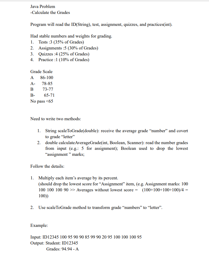Solved Please use java and methods to solve, If there is | Chegg.com