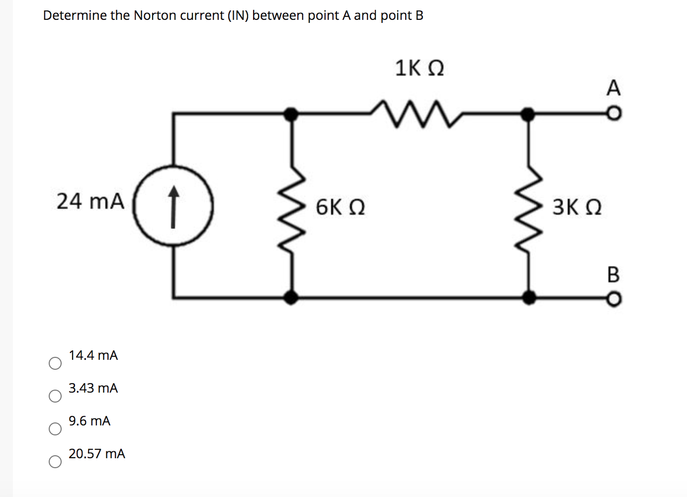 Solved Determine the Norton current (IN) between point A and | Chegg.com