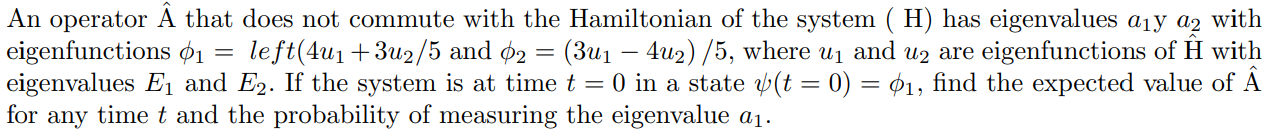 Solved An operator A^ that does not commute with the | Chegg.com