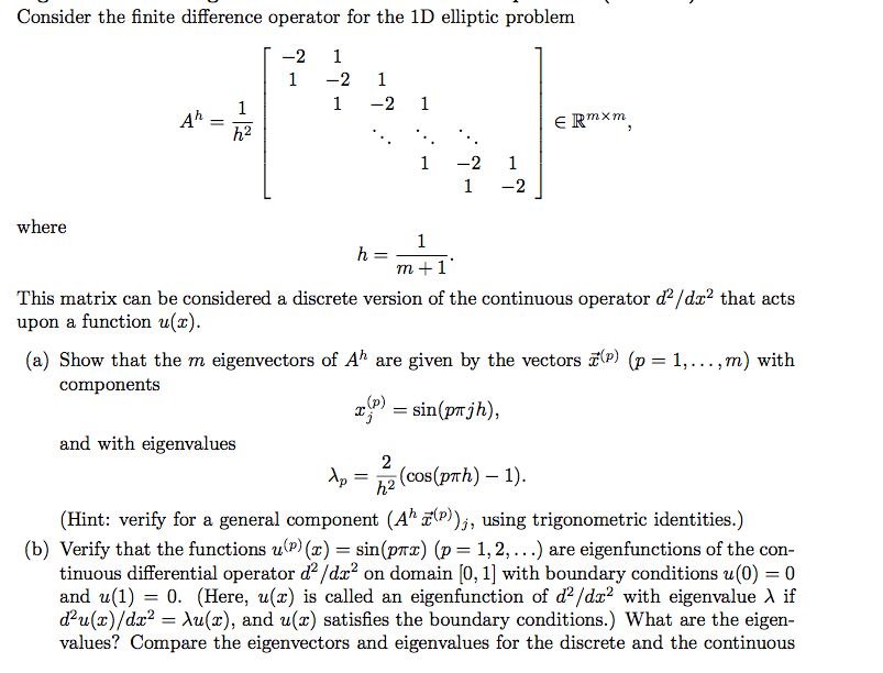 Consider the finite difference operator for the 1D | Chegg.com