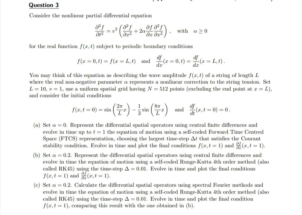 Solved Consider the nonlinear partial differential equation | Chegg.com