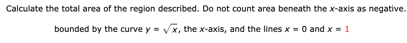Solved Calculate the total area of the region described. Do | Chegg.com