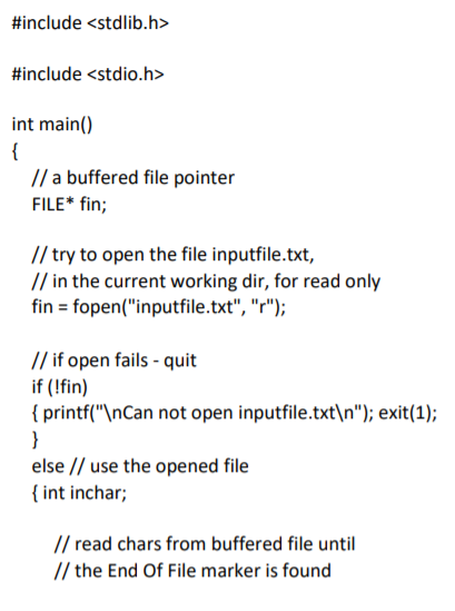 Solved #include #include int main() { // a buffered file | Chegg.com