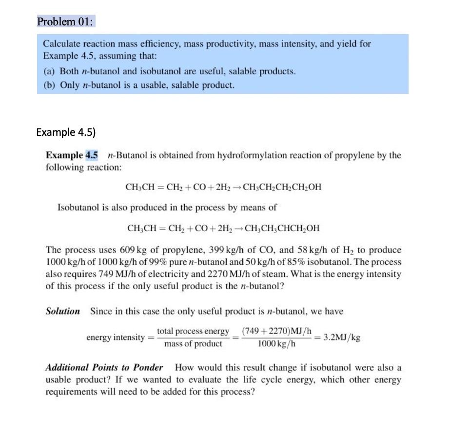 Solved Calculate reaction mass efficiency, mass | Chegg.com