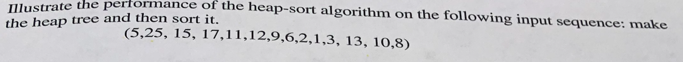 Solved Mlustrate The Performance Of The Heap Sort Algorithm 3494