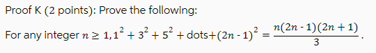 Solved Proof K (2 ﻿points): Prove the following:For any | Chegg.com