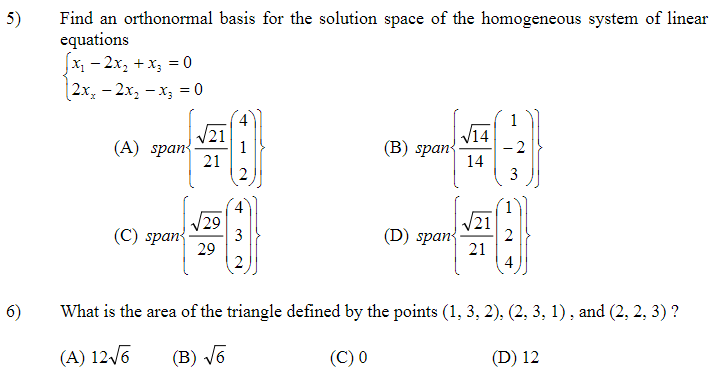 Find an orthonormal basis for the solution space of | Chegg.com