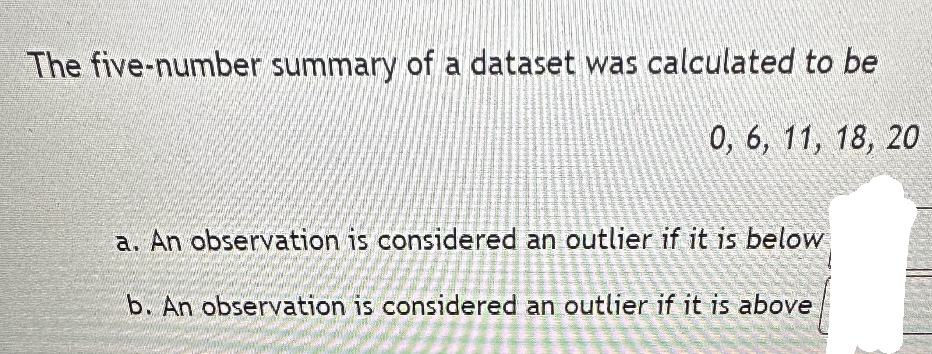 Solved The five-number summary of a dataset was calculated | Chegg.com