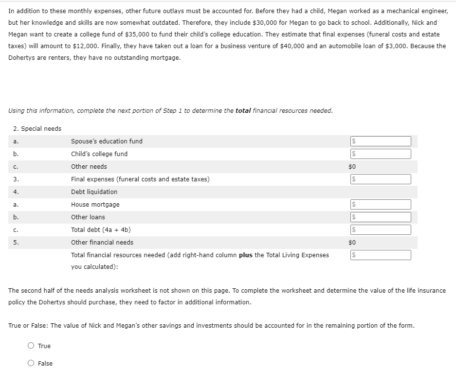 Using this information, complete the first portion of | Chegg.com