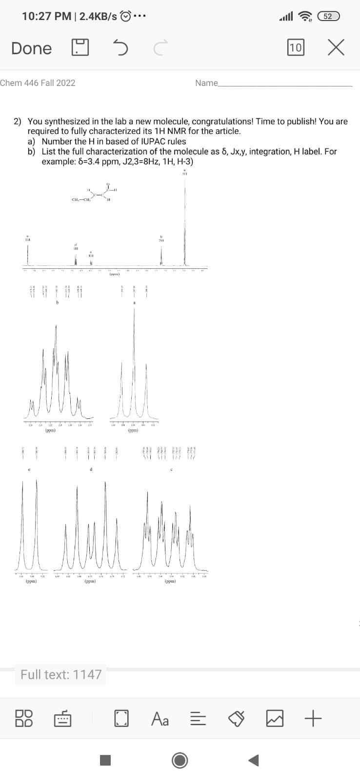 2) You synthesized in the lab a new molecule, | Chegg.com