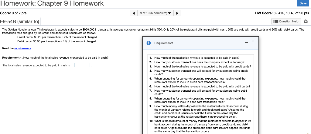 Solved Homework: Chapter 9 Homework Save Score: 0 of 2 pts 9 | Chegg.com