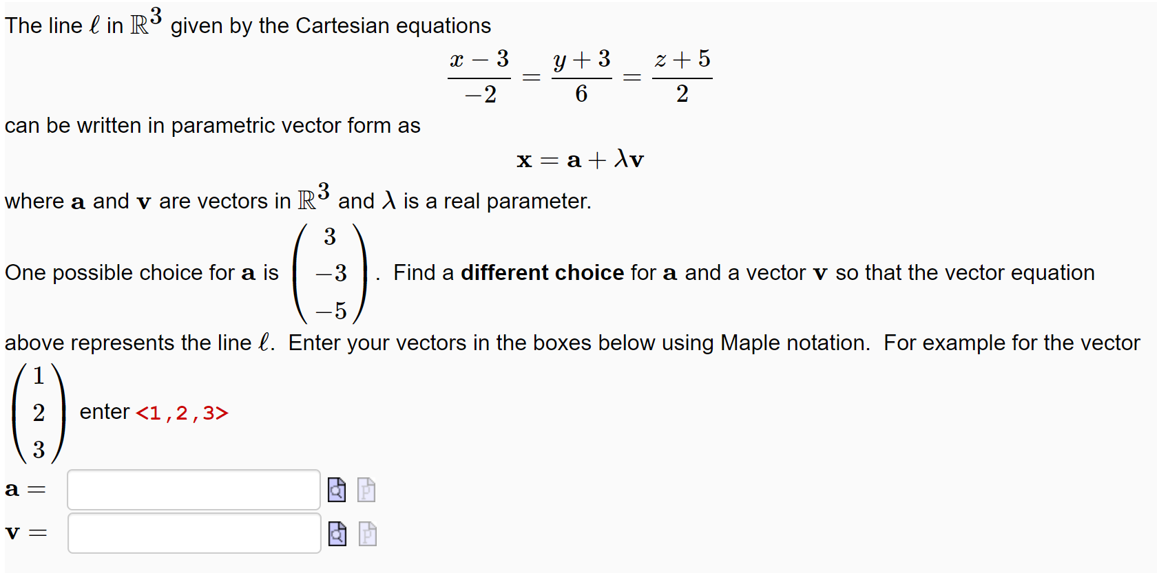Solved The line ℓ in R3 given by the Cartesian equations | Chegg.com