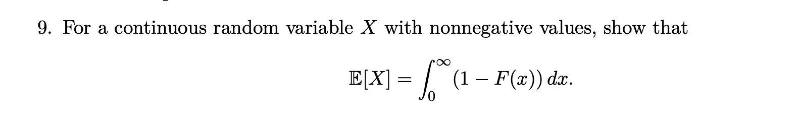 Solved 9. For a continuous random variable X with | Chegg.com