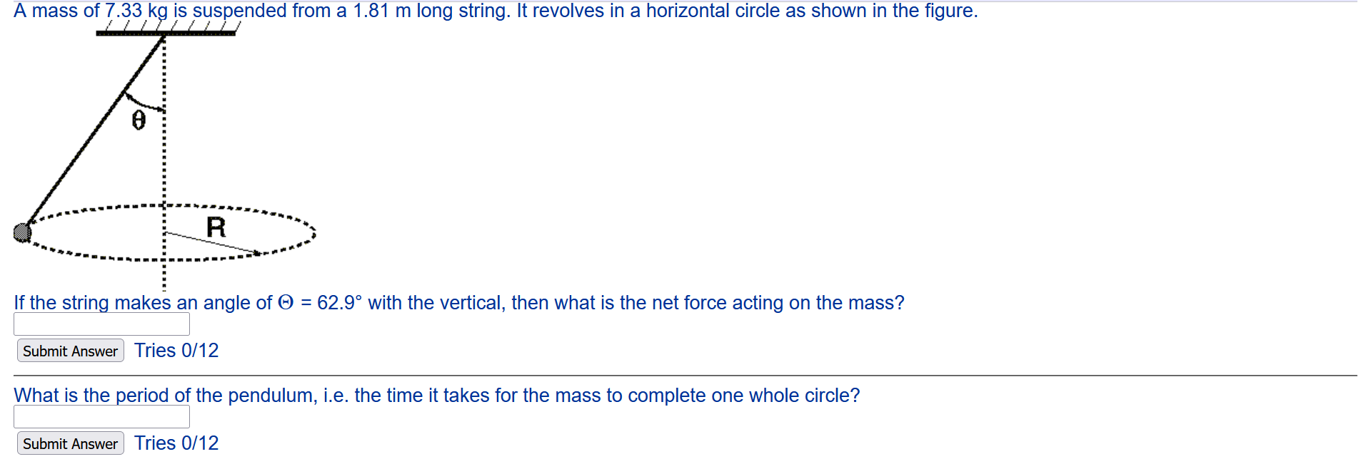 Solved If the string makes an angle of Θ=62.9∘ with the | Chegg.com