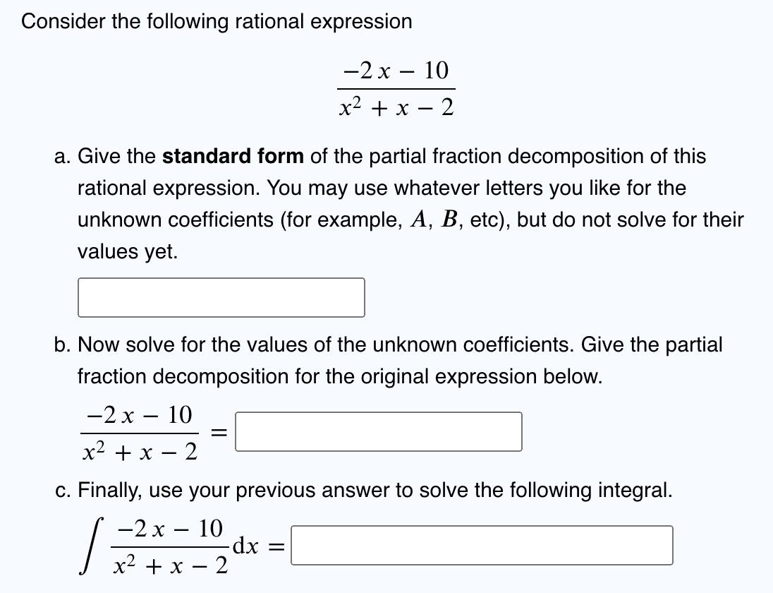 Solved Consider the following rational expression | Chegg.com