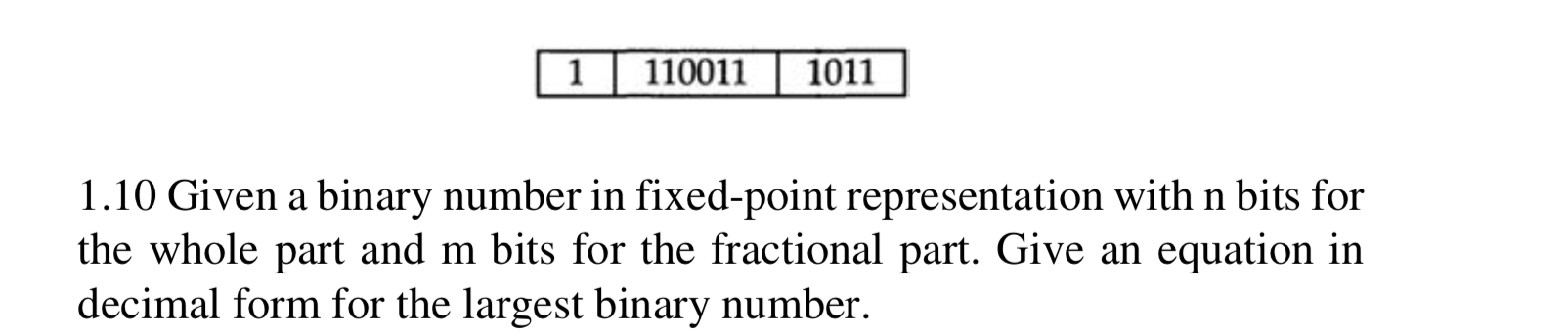 Solved 1 110011 1011 1.10 Given a binary number in | Chegg.com
