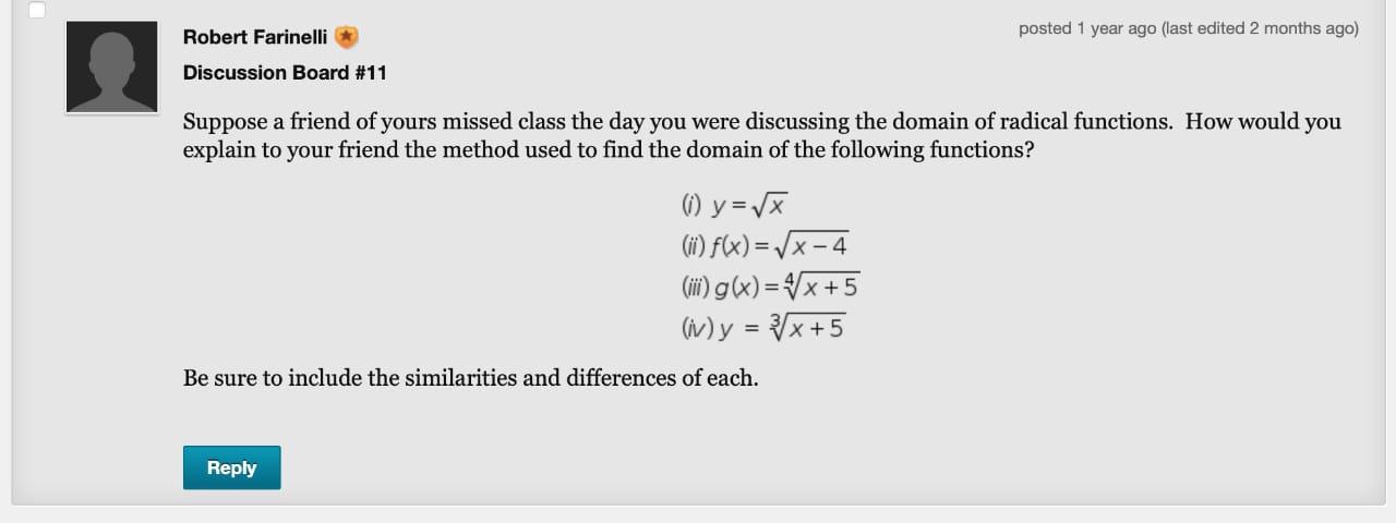 Solved Robert Farinelli posted 1 year ago (last edited 2 | Chegg.com