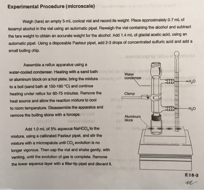 Solved Experimental Procedure (microscale) Weigh (tare) an | Chegg.com