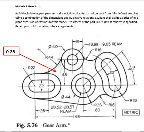 Solved Module 8 Gear Arm Build the following part | Chegg.com