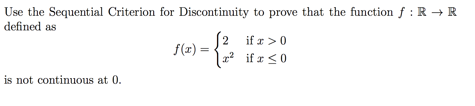 Solved → R Use the Sequential Criterion for Discontinuity to | Chegg.com