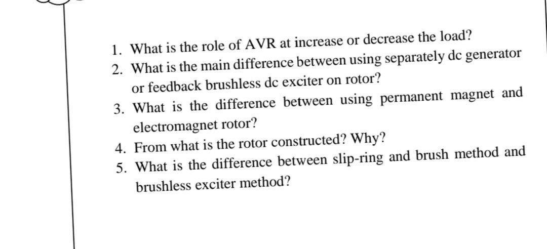 Solved 1. What is the role of AVR at increase or decrease | Chegg.com