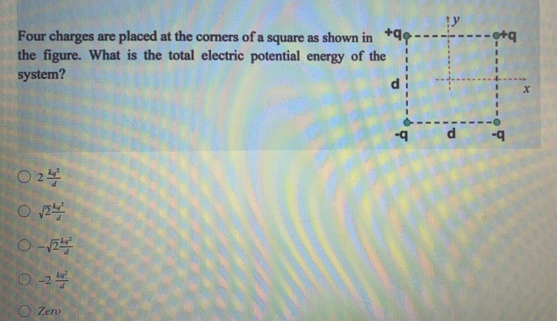Solved ota Four charges are placed at the corners of a | Chegg.com