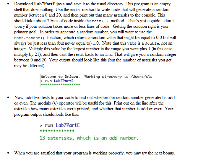 Solved /* Lab 7, Part E: Created by Celine Latulipe public | Chegg.com
