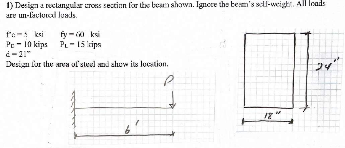 Solved 1) Design a rectangular cross section for the beam | Chegg.com
