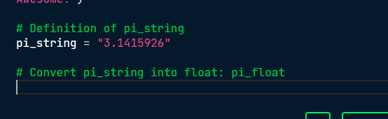 \# Definition of pi_string pi_string = "3.1415926" \# | Chegg.com