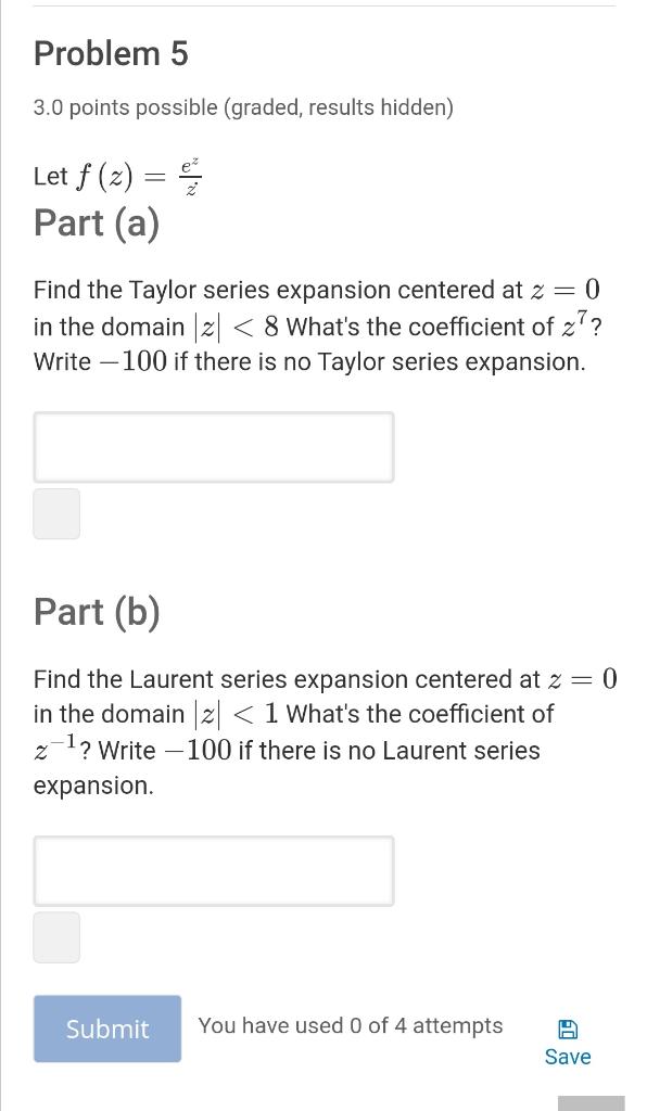 Solved Problem 5 3.0 points possible (graded, results | Chegg.com