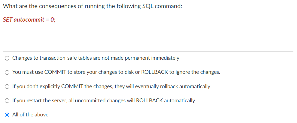 Solved What are the consequences of running the following | Chegg.com