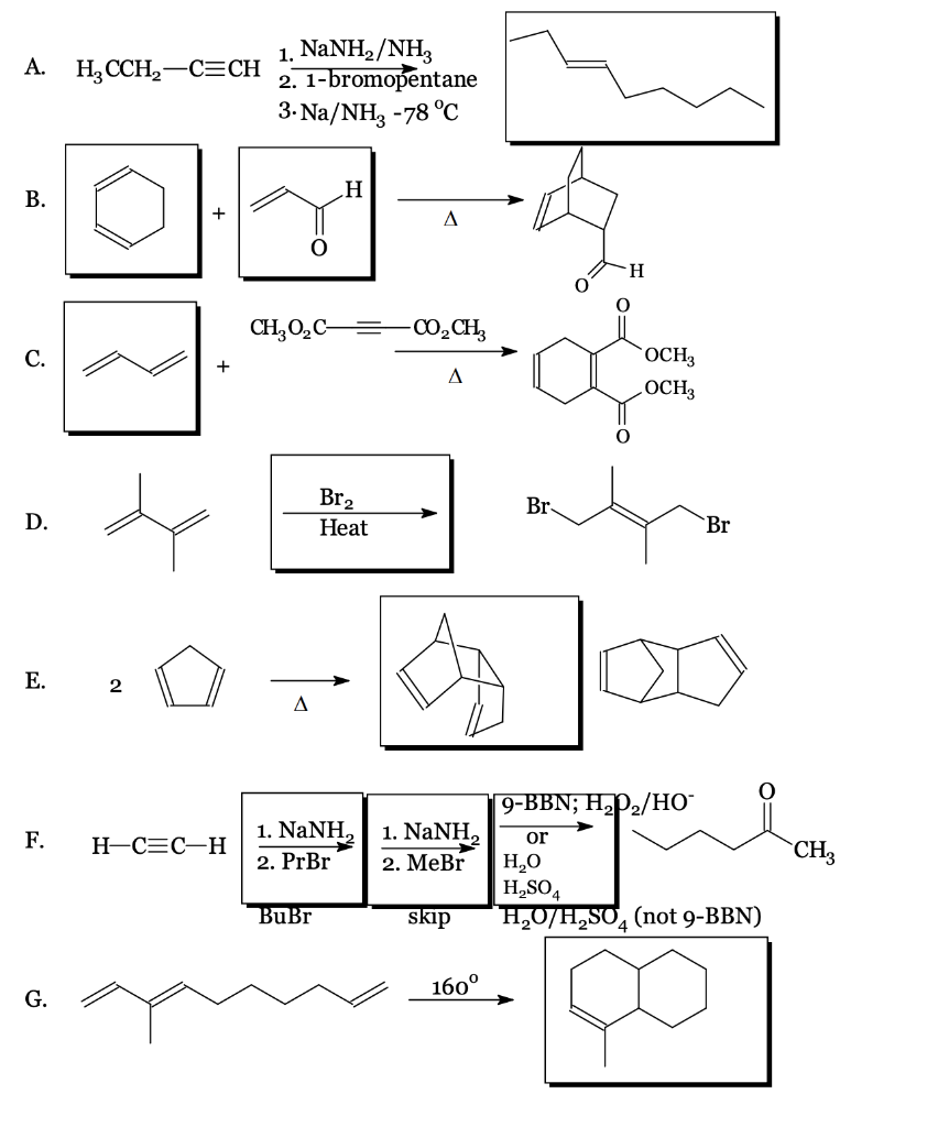 Solved Below are some organic chemistry reaction questions. | Chegg.com