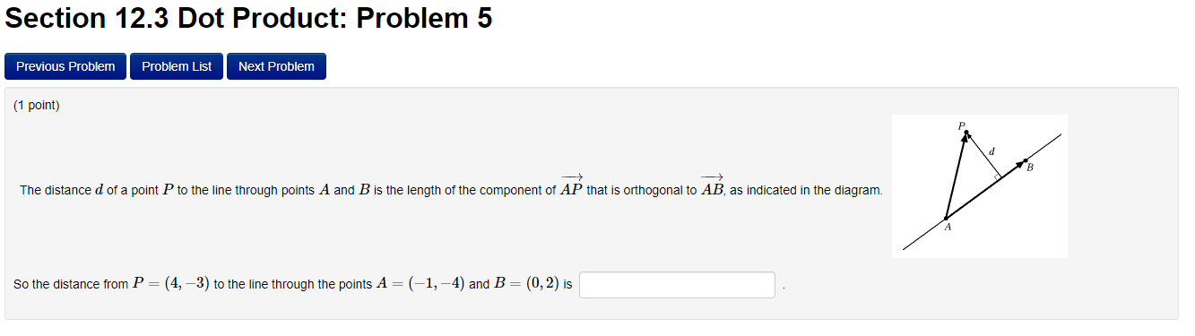 Solved Section 12.3 Dot Product: Problem 5 Previous Problem | Chegg.com