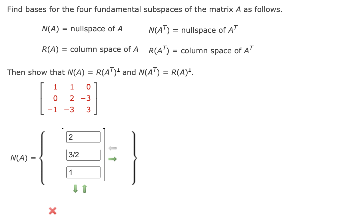 Solved Find bases for the four fundamental subspaces of the | Chegg.com