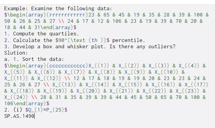 Solved Example: Examine the following data: | Chegg.com