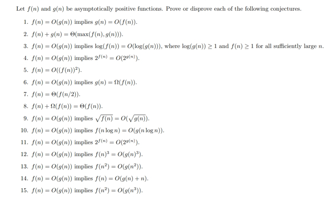 Solved Let f(n) and g(n) be asymptotically positive | Chegg.com