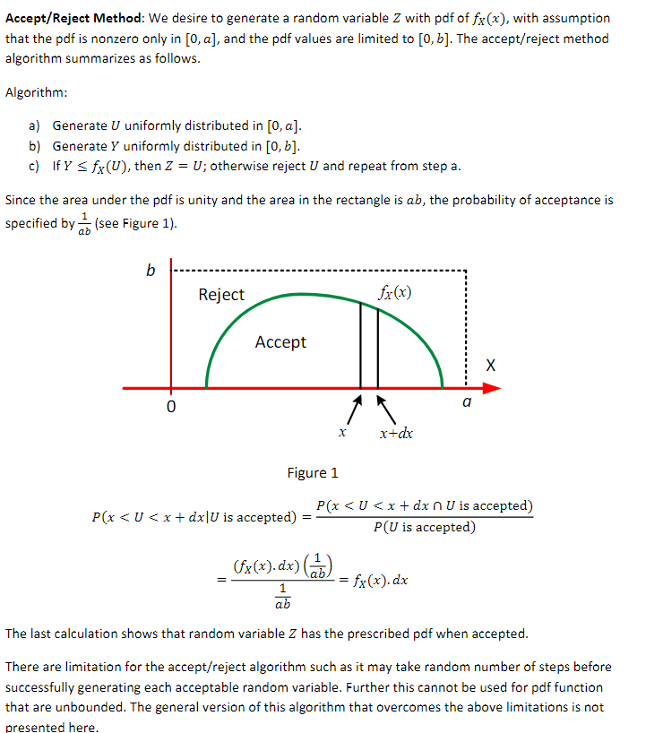 Solved Accept/Reject Method: We desire to generate a random | Chegg.com