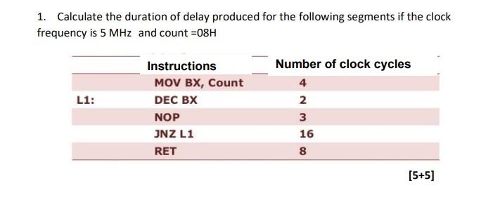 Solved 1. Calculate the duration of delay produced for the | Chegg.com