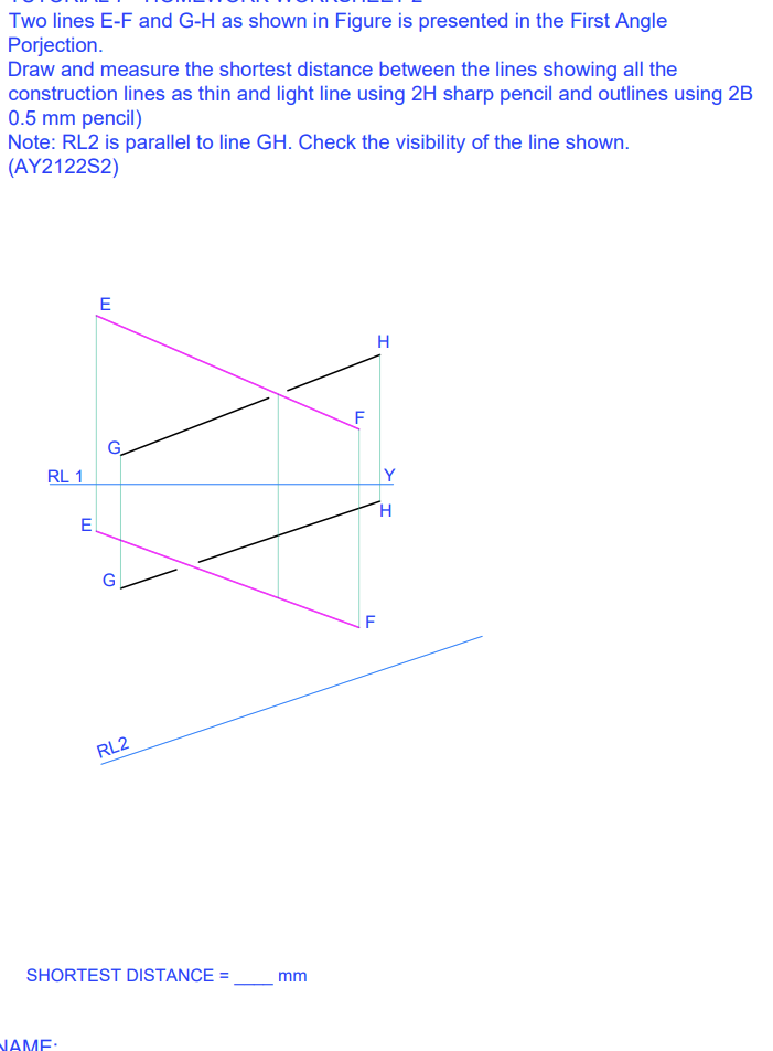 Solved Two lines E-F and G-H as shown in Figure is presented | Chegg.com