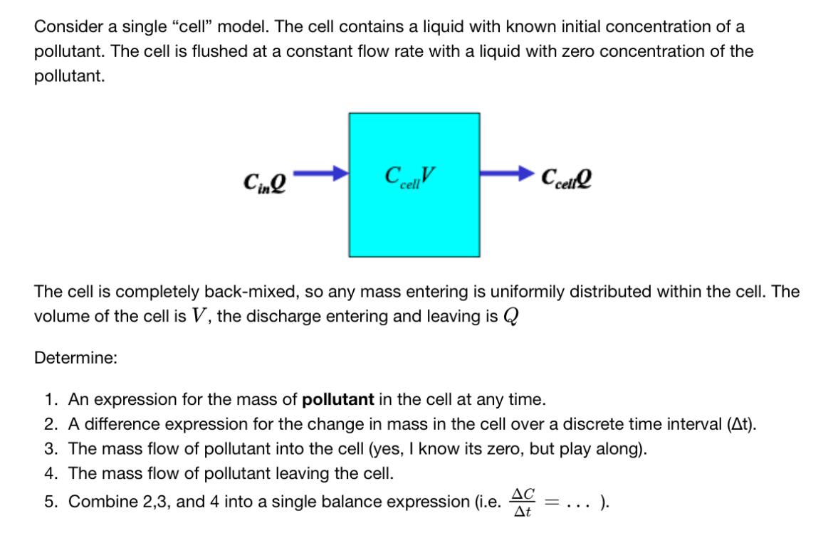 Solved Consider a single "cell" model. The cell contains a | Chegg.com