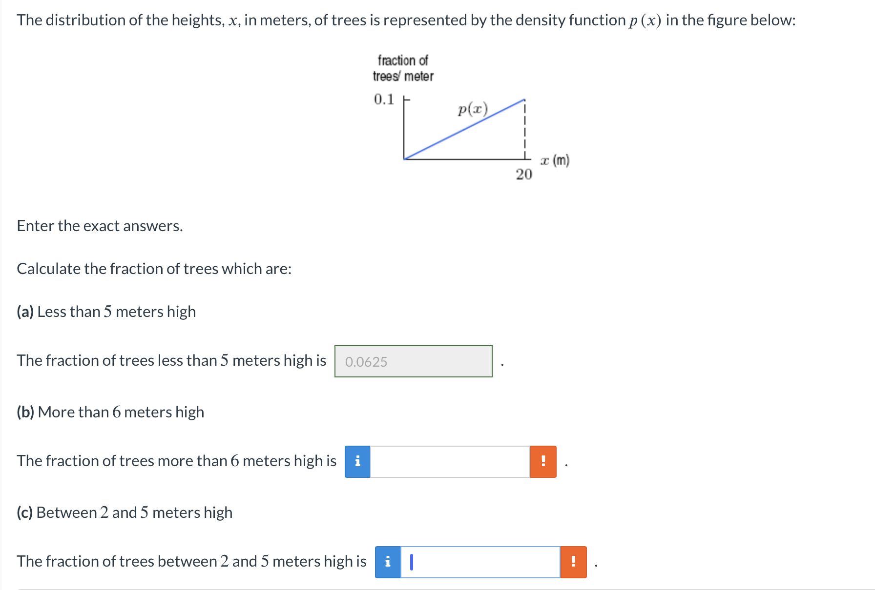 Solved The distribution of the heights, x, ﻿in meters, of | Chegg.com