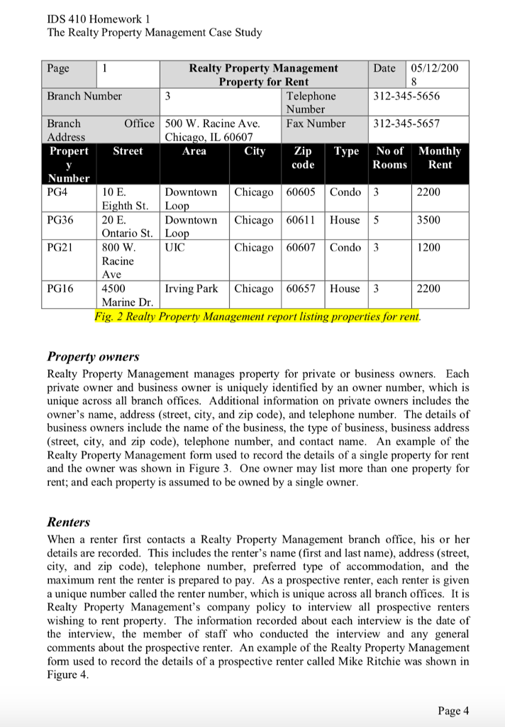 Solved IDS 410 Homework I The Realty Property Management | Chegg.com Solved IDS 410 Homework I The Realty Property Management | Chegg.com
