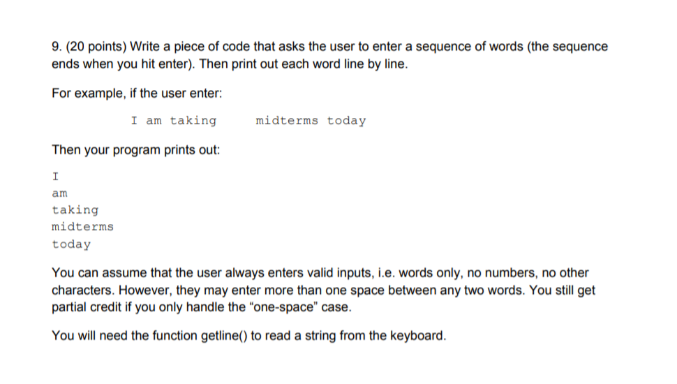 Solved (Only use C++)Write a piece of code that asks the | Chegg.com