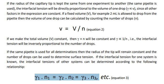 Solved Calculate surface tension using drop volume method- | Chegg.com