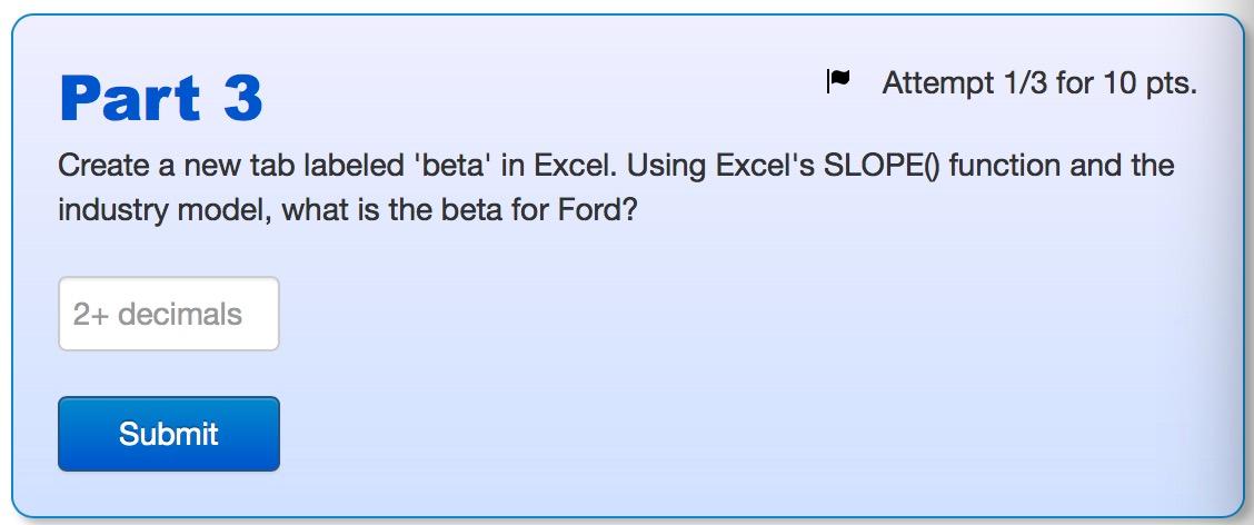 Intro Download weekly prices for Ford (ticker symbol | Chegg.com