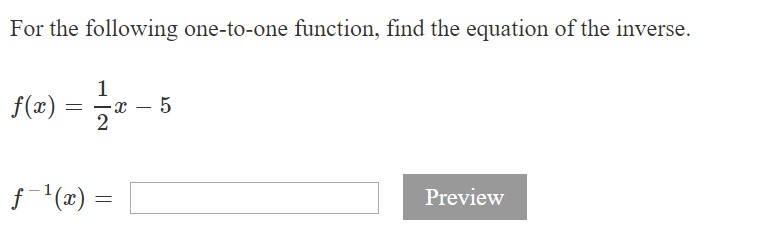 Solved For the following one-to-one function, find the | Chegg.com