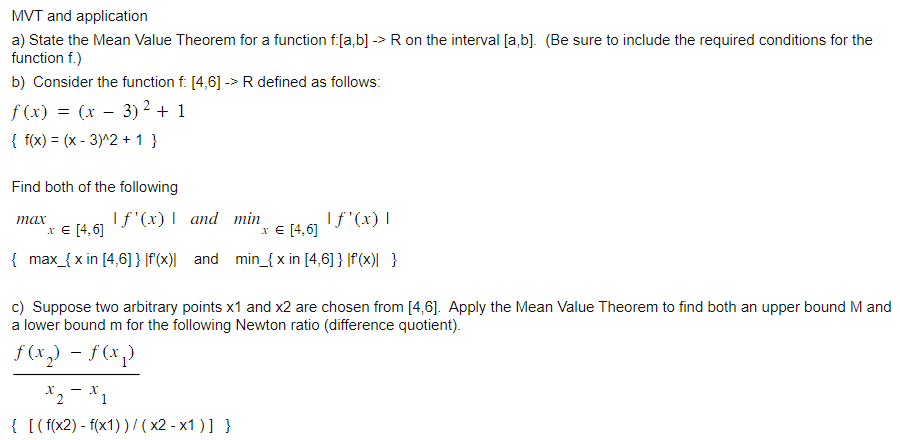 Solved MVT and application a) State the Mean Value Theorem | Chegg.com