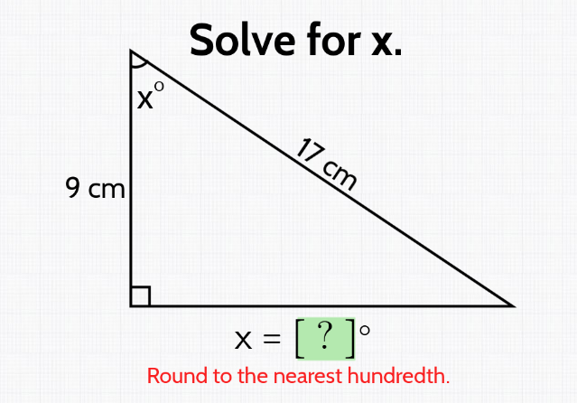Solved Solve for x.Round to the nearest hundredth. | Chegg.com